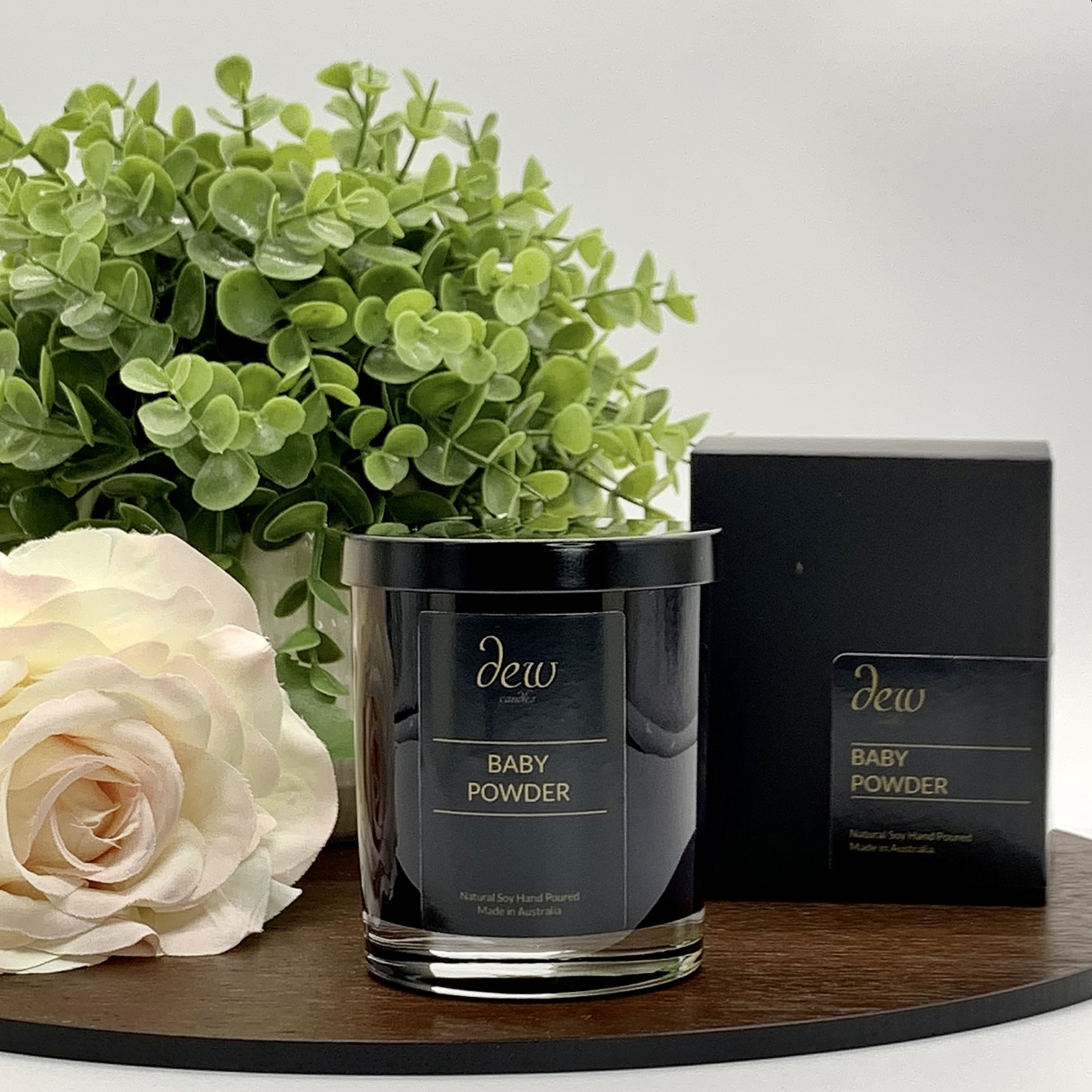 Baby PowderMedium 1 Wick – Dew Candles – Life is short, so stop and ...